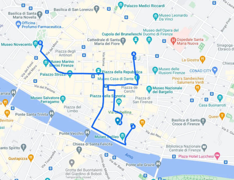 Florence in a day: here’s the walking MAP of Florence (+ tips) - Guide ...